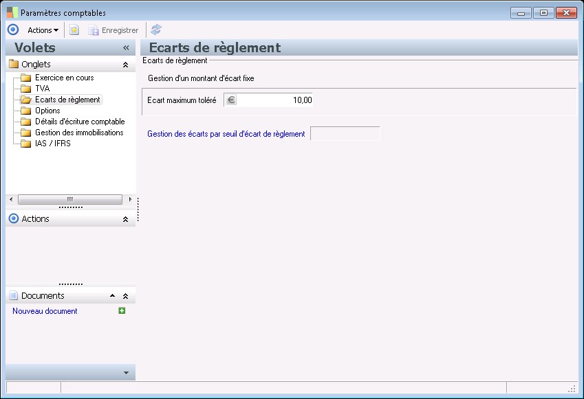 Paramètres comptables